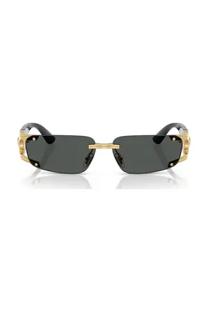 Versace Rectangle Sunglasses With Medusa Emblem