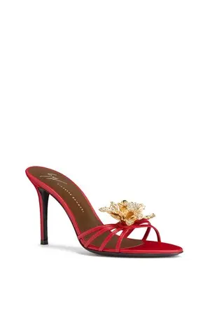 GIUSEPPE ZANOTTI Orchid Crystal Mule 90 - Red