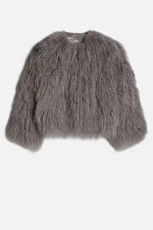 7 For All Mankind Shearling Fur Cropped Jacket