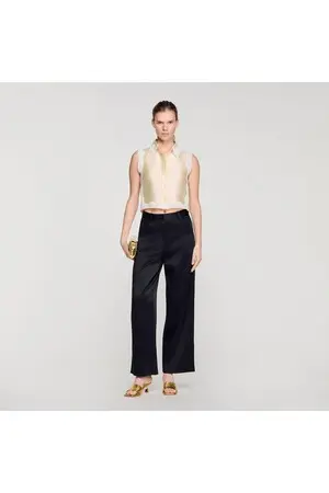 Sandro Peplum Crop Top
