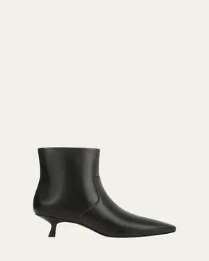 Vince Simone Leather Ankle Boots - Black