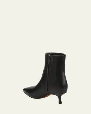 Vince Simone Leather Ankle Boots - Black