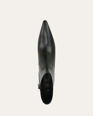 Vince Simone Leather Ankle Boots - Black