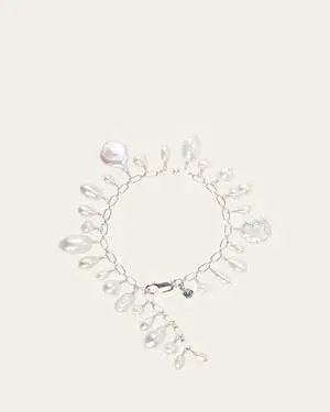 PRESLEY OLDHAM Pearl Chain Bracelet - Gold