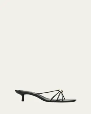 Simkhai Amaya Strappy Kitten-Heel Sandals Black