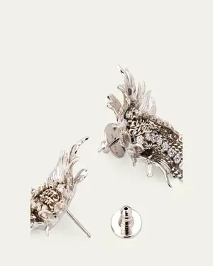 Alexander McQueen Sunflower Crystal Fringe Drop Earrings