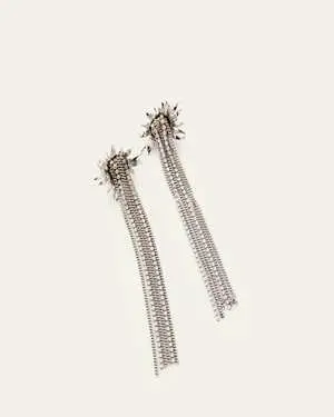 Alexander McQueen Sunflower Crystal Fringe Drop Earrings