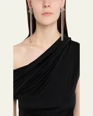 Alexander McQueen Sunflower Crystal Fringe Drop Earrings