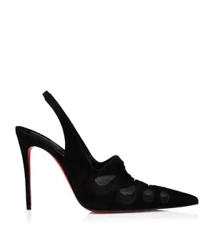 CHRISTIAN LOUBOUTIN Circus Max Suede-mesh Slingback Pumps 100