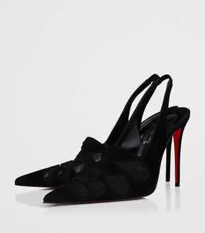 CHRISTIAN LOUBOUTIN Circus Max Suede-mesh Slingback Pumps 100