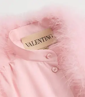 Valentino Garavani Silk Feather Boa Blouse