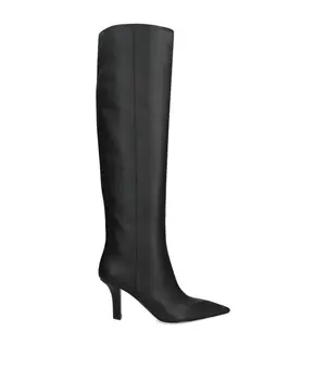Amina Muaddi Leather Christine Knee-high Boots 80 - Black