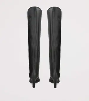 Amina Muaddi Leather Christine Knee-high Boots 80