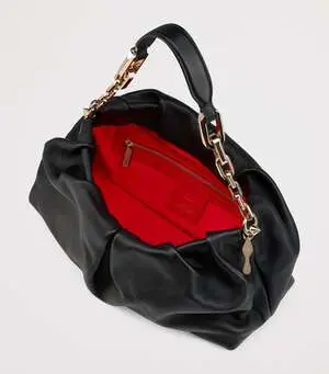 CHRISTIAN LOUBOUTIN Eva Leather Shoulder Bag - Black