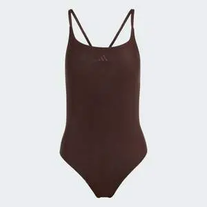 Adidas Iconisea Ribbed Padded Thin Straps Swimsuit - Aurora Coffee