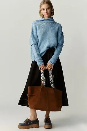 Maeve Chunky Wool Blend Turtleneck Sweater
