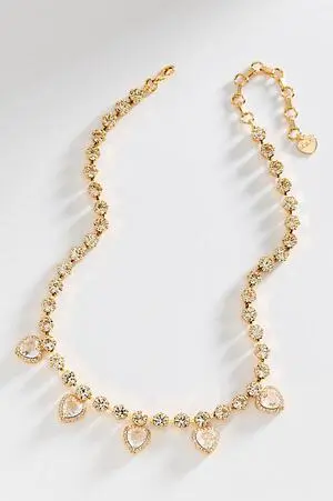 Anthropologie Gemstone Chain Necklace - Clear