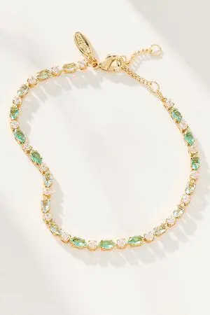 Anthropologie Crystal Tennis Bracelet - Light Blue