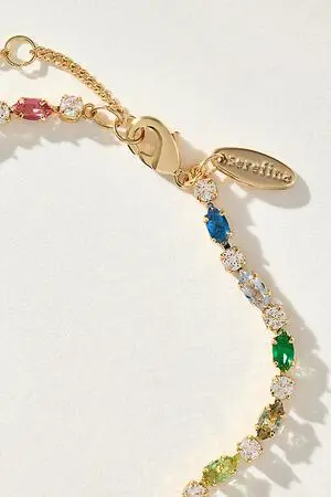 Anthropologie Crystal Tennis Bracelet - Red Pattern