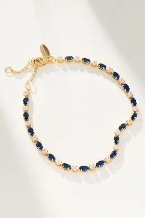 Anthropologie Crystal Tennis Bracelet - Sapphire