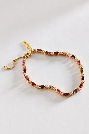 Anthropologie Crystal Tennis Bracelet - Wine