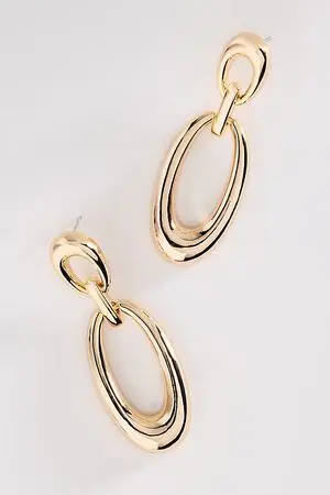 Anthropologie Linked Metal Drop Earrings - Gold