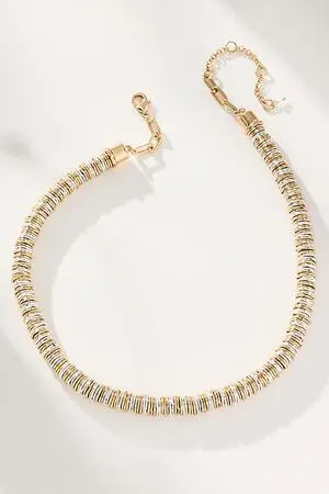 Anthropologie Short Stacked Metal Necklace - Gold & Silver