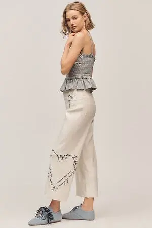 Maeve Colette Linen Blend Crop Pants