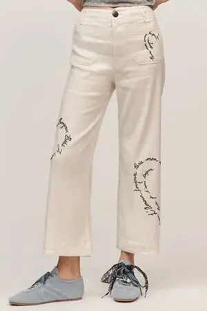 Maeve Colette Linen Blend Crop Pants