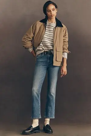 MOTHER Insider Ankle Mid-Rise Straight-Leg Jeans Get 2 Birds Stoned