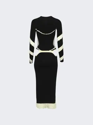 MARINE SERRE Jersey & Lace Long Dress