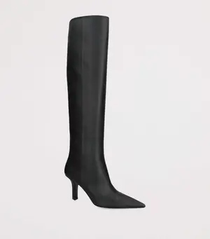 Amina Muaddi Leather Christine Knee-high Boots 80