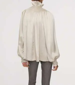 Burberry Silk Geometric Jacquard Blouse