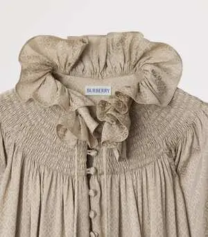 Burberry Silk Geometric Jacquard Blouse