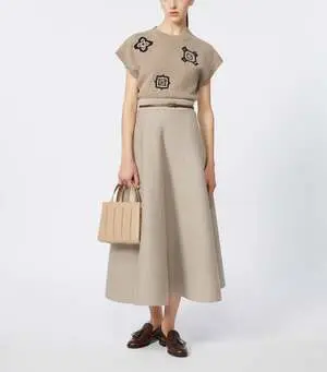 Max Mara Jersey Tech Midi Skirt
