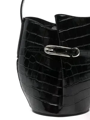 LIFFNER Croc-embossed Bucket Bag With Belt Detail