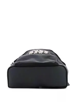 Dior Front Pocket Zip Embroidered Nylon Medium Backpack
