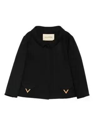 Valentino Garavani Collared Jacket With Flap Pockets - Black
