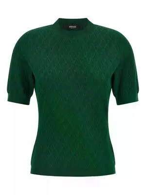 Versace Jacquard Short-sleeve Sweater
