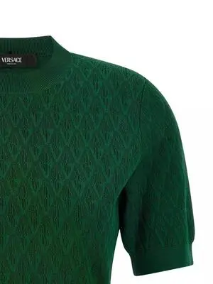Versace Jacquard Short-sleeve Sweater