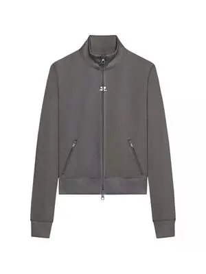 COURREGES Zip Logo Sweatshirt - Grey