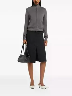 COURREGES Zip Logo Sweatshirt - Grey