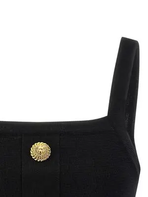 Balmain Button-detail Top - Black