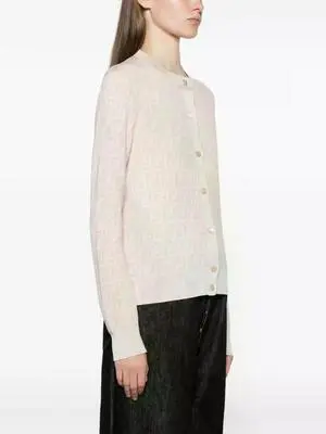 Fendi Patterned Buttoned Cardigan - Pink