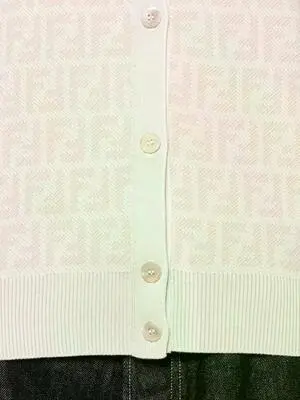 Fendi Patterned Buttoned Cardigan - Pink