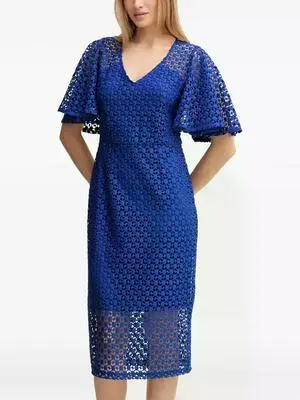 Joseph Ribkoff Lace V-neck Midi Dress