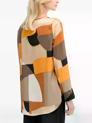 Joseph Ribkoff Geometric Tie-neck Blouse