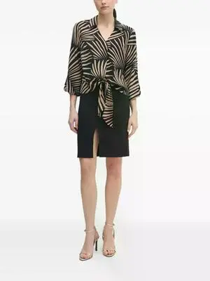Joseph Ribkoff Geometric-pattern Tie Shirt
