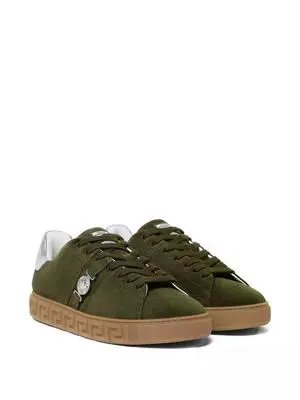 Versace Greca-embellished Suede Sneakers