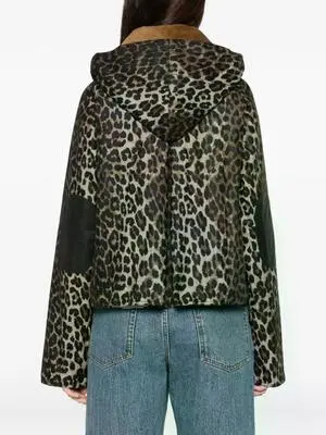 Barbour Leopard-print Jacket With Corduroy Collar